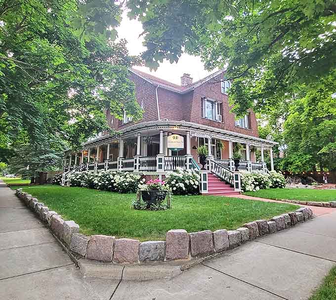 Front: The Himelhoch's stately presence commands attention on North Almer Street, its cedar shingles and white trim creating postcard-perfect curb appeal.