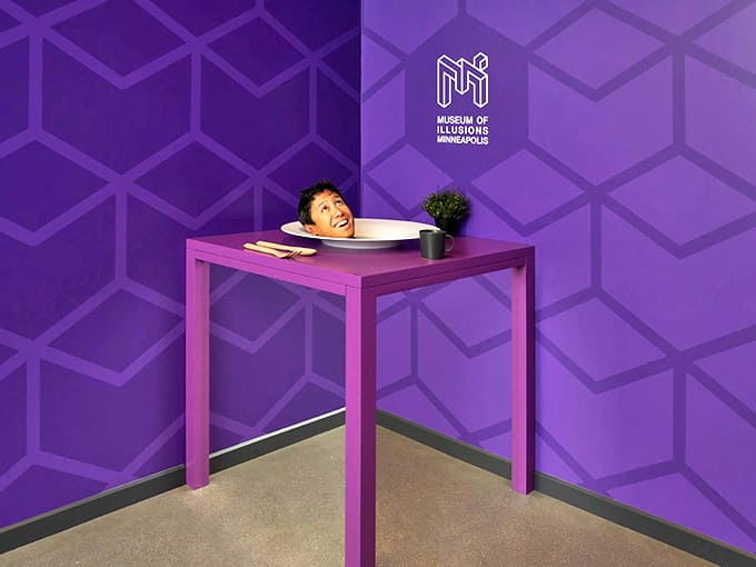 Talk about losing your head! This "Head on a Platter" illusion creates the perfect macabre dinner party photo op for social media.