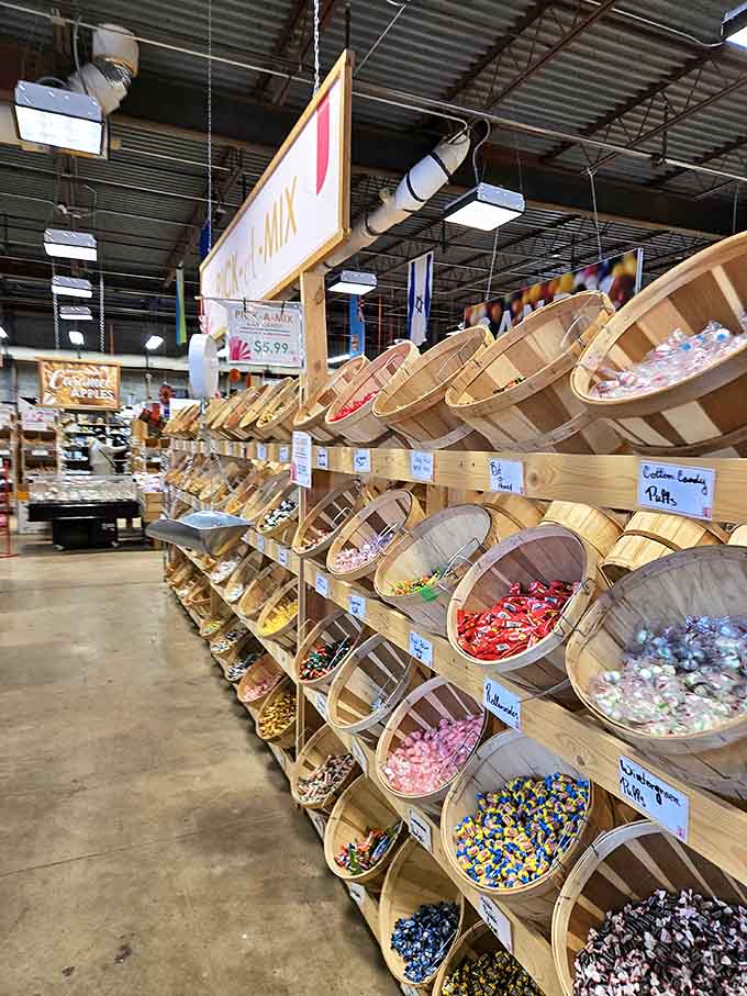 Wooden barrels brimming with colorful treats transport you back to childhood, while offering sophisticated flavors that remind you being grown-up has perks.