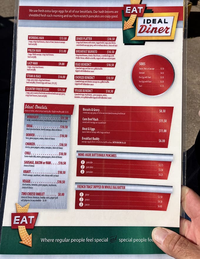 No fancy fonts or pretentious descriptions here&mdash;just honest food with straightforward names like "Working Man" and "Polish Man."