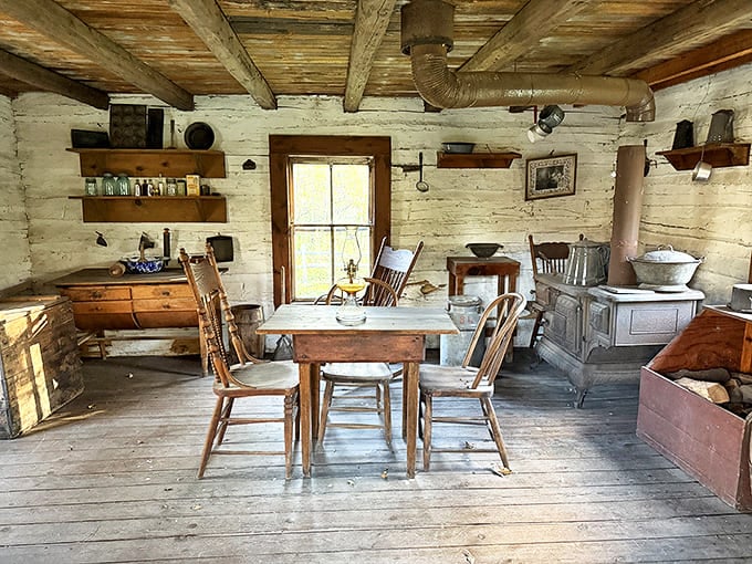 Step inside and travel back in time &ndash; this rustic interior hasn't changed much since farmers gathered to mill their grain.