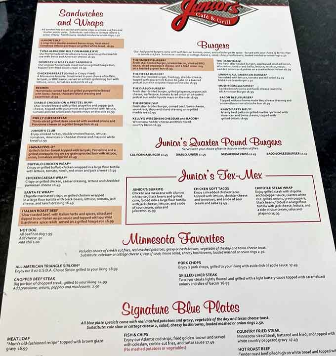 The menu reads like a love letter to American comfort food classics, from hearty breakfasts to those legendary cinnamon rolls.