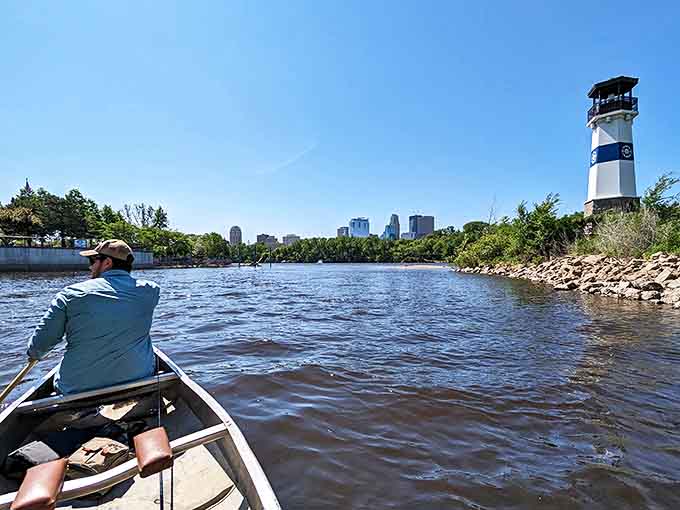 Nothing beats exploring the Mississippi by canoe, with the lighthouse serving as your nautical North Star.