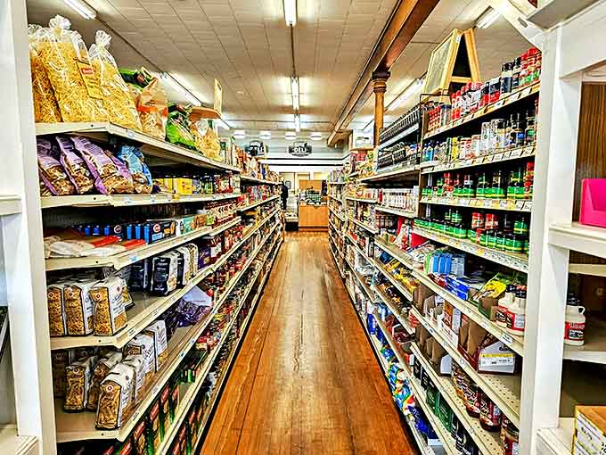 Narrow aisles packed with treasures create an intimate shopping experience where every turn reveals something new to discover.