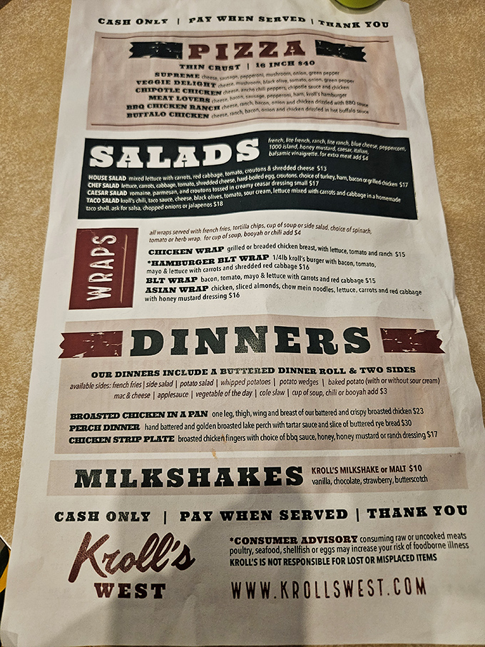 A treasure map to culinary bliss, this menu doesn't need fancy descriptions when the food speaks volumes. Cash only &ndash; worth every ATM fee.