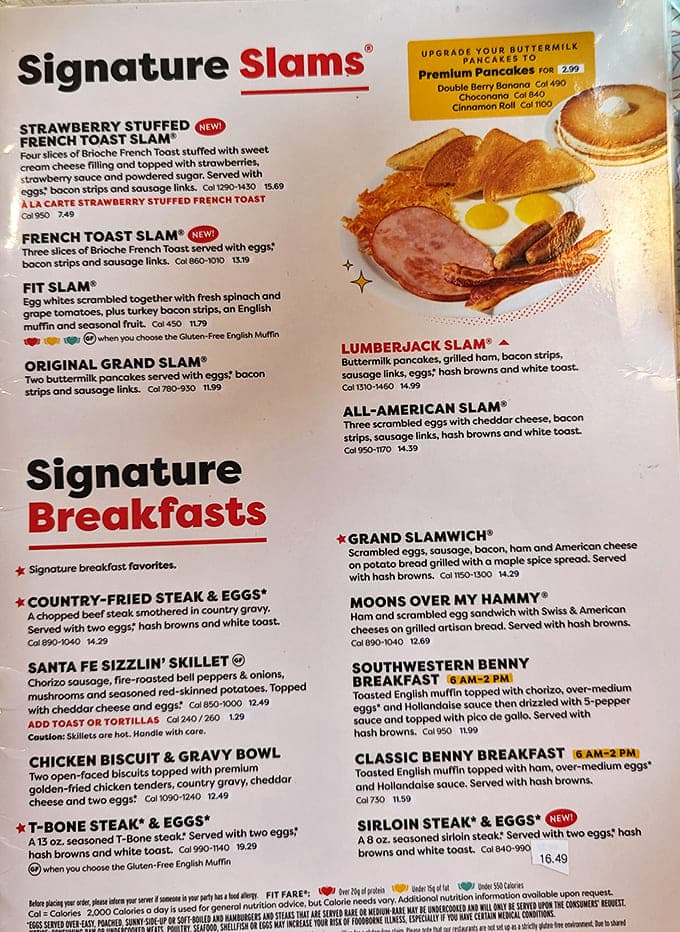 The menu reads like America's greatest food hits – from towering pancake stacks to burgers that require both hands and a strategy.