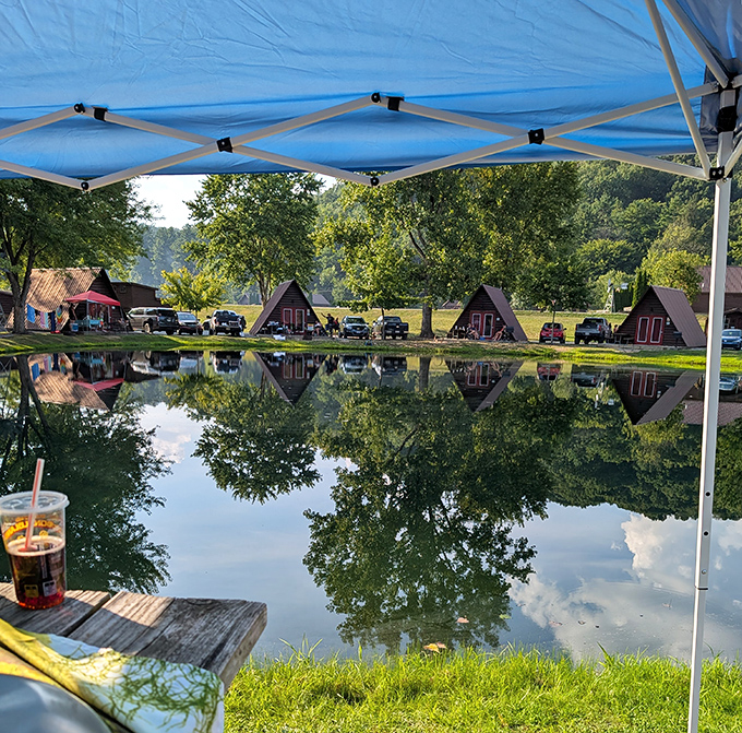These A-frame cabins at Mohican Adventures aren't just accommodations &ndash; they're Instagram gold mines with running water and cozy beds.