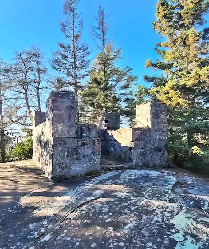 These weathered stone walls have seen it all – from raging storms to countless sunrises. History stands firm at Mount Josephine's old fire lookout.