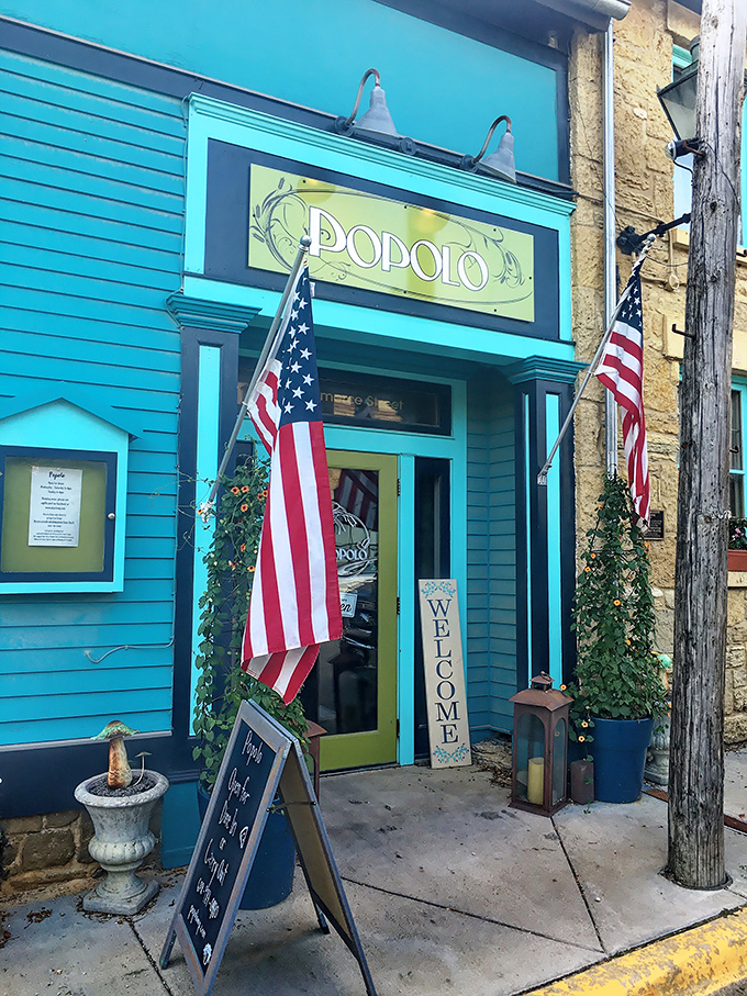 This vibrant turquoise storefront isn't just eye-catching – it's home to Mediterranean flavors that would make your taste buds write thank-you notes.