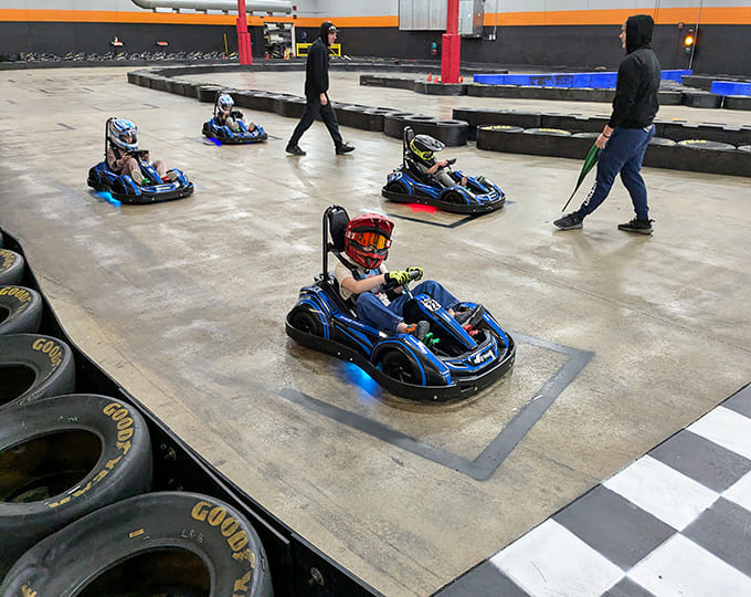 Even the youngest speed enthusiasts can join the fun with specially designed karts that deliver safe thrills for future racing champions.