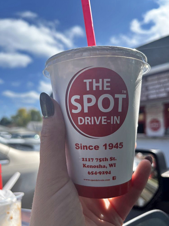A frosty cup of homemade root beer &ndash; the crown jewel of The Spot Drive-In's offerings since 1945.