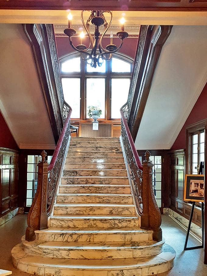 Marble steps that practically demand a dramatic entrance &ndash; the kind where you pause halfway down while everyone gasps at your arrival.