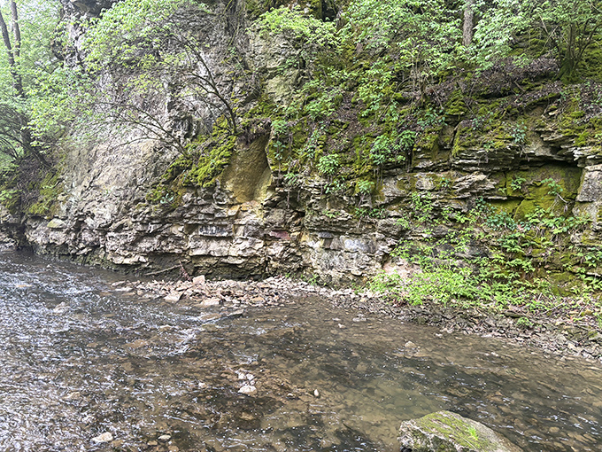 Crystal clear waters meander through the gorge, whispering secrets of geological time to anyone patient enough to listen.