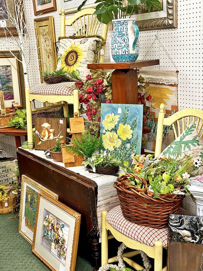 Sunny yellow chairs and floral accents create a cheerful vignette that whispers, "Take me home and make your breakfast nook Instagram-worthy!"