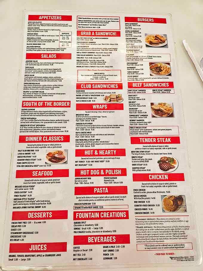 The menu reads like a greatest hits album of American comfort food &ndash; no fancy descriptions needed when the classics speak for themselves.