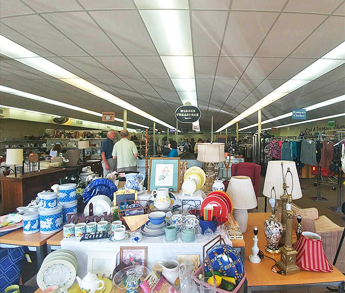 A treasure hunter's paradise where one person's castoffs become another's prized possessions. The thrill of the hunt is palpable in every aisle.