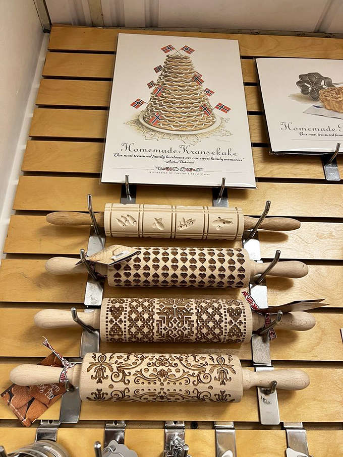 Not just kitchen tools but cultural artifacts &ndash; these wooden rolling pins imprint cookies with heritage, each pattern telling a story.