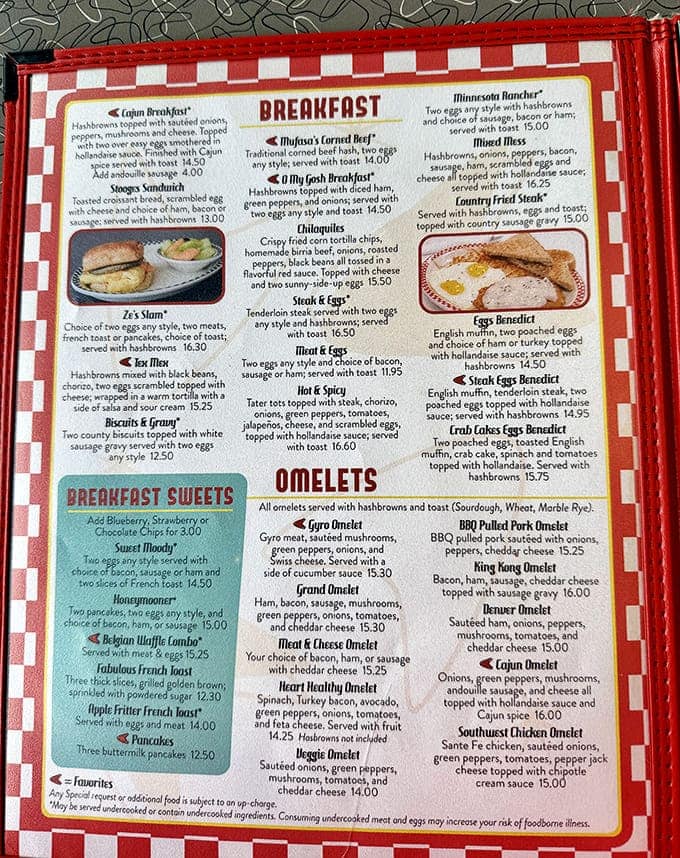 Menu: This isn't just a list of food&mdash;it's a roadmap to happiness, where breakfast dreams come true and gyros reign supreme.