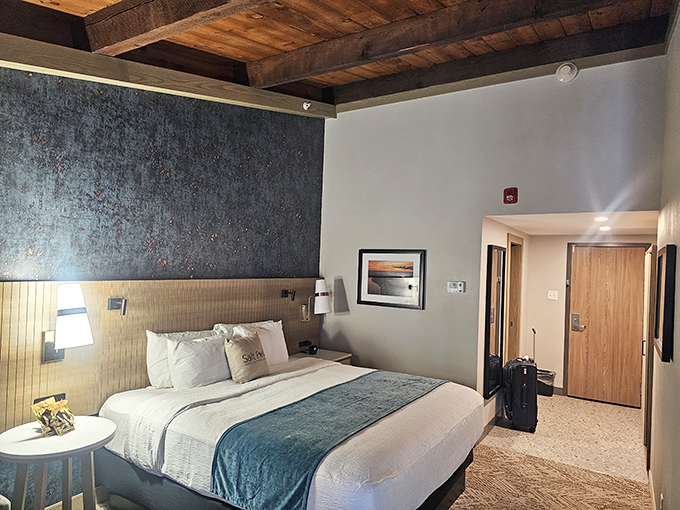Modern comfort meets rustic charm in these guest rooms, where the hardest decision is whether to sleep in or catch the sunrise.