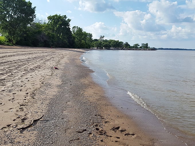 Mother Nature's finest work: The meeting of sand and freshwater creates a simple perfection that expensive resorts try to duplicate.