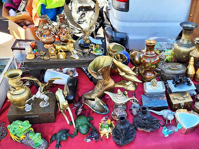 Brass, glass, and everything in between create a collector's paradise that would make Marie Kondo reconsider minimalism.