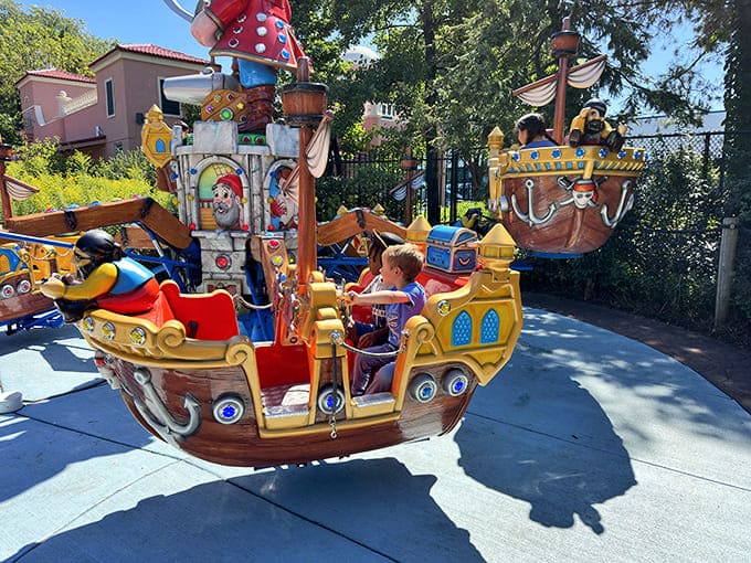 Little captains take the helm of these miniature vessels, steering through imaginary storms with the seriousness only children can muster.