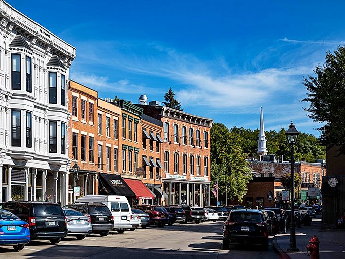 Strolling down Main Street feels like accidentally wandering onto a movie set where history and modern life dance together.