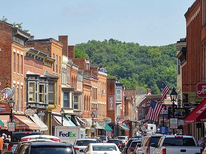 The famous "Helluva Half Mile" curves through town like a historical runway, showcasing architectural styles from another century.