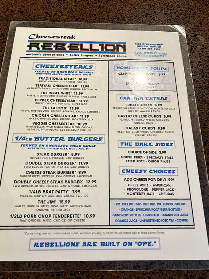 The menu reads like a love letter to both Philadelphia and the Star Wars universe, with cleverly named galactic delights.
