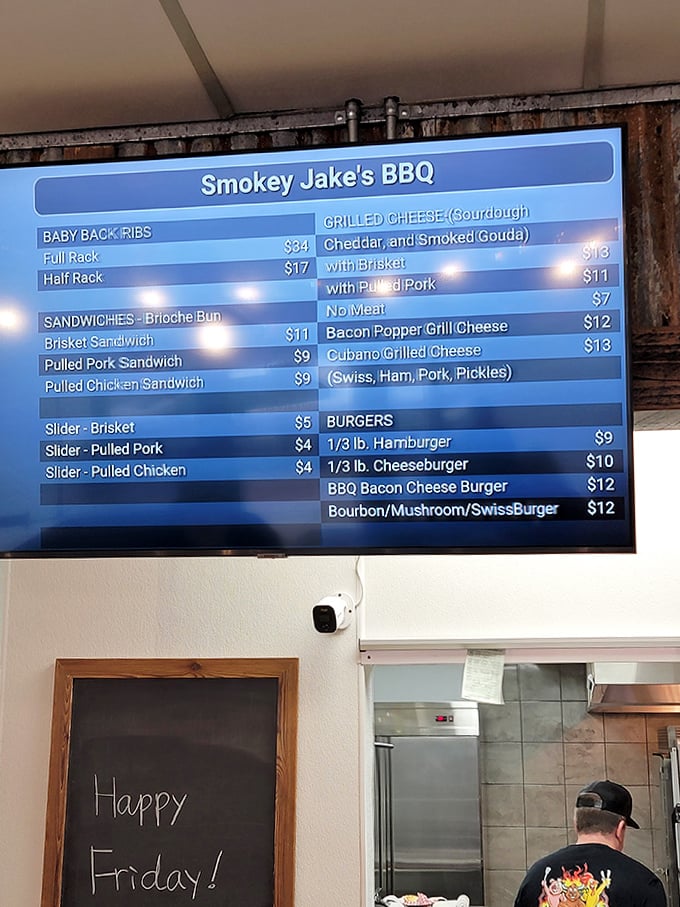 BBQ paradise mapped out in blue &ndash; from fall-off-the-bone ribs to gourmet grilled cheese creations with smoked meat upgrades.