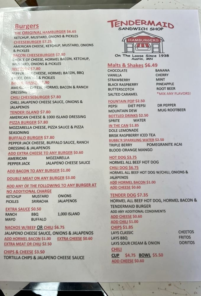 The menu tells the delicious story &ndash; from the Original Hamburger to specialty creations like the Buffalo Burger, each promising a flavor adventure.