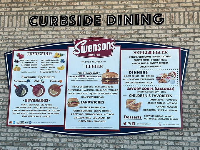The expansive menu board showcases everything from the legendary Galley Boy to crispy sides and frosty shakes &ndash; a roadmap to comfort food paradise.