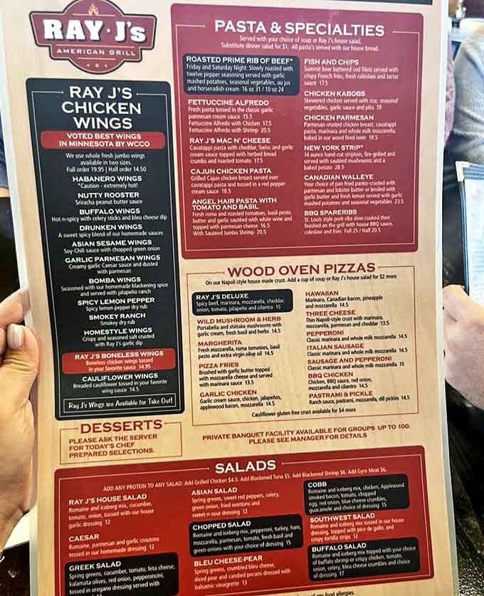 The menu showcases Ray J's legendary wings alongside hearty American classics &ndash; decisions, decisions!