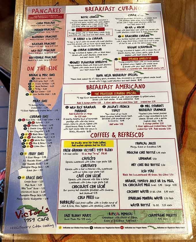 The menu at Victor's reads like a love letter to Cuban cuisine, with breakfast options that'll make you rethink your relationship with cereal forever.