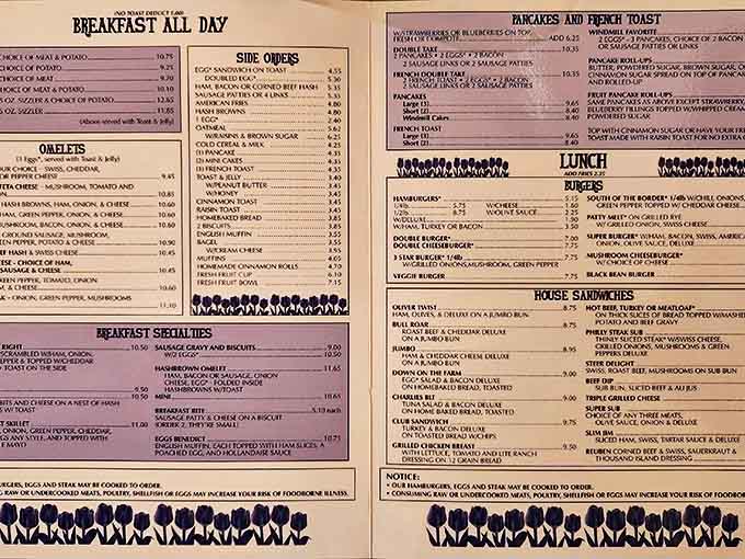 The menu reads like a love letter to breakfast classics &ndash; no fancy descriptions needed when the food speaks this eloquently for itself.