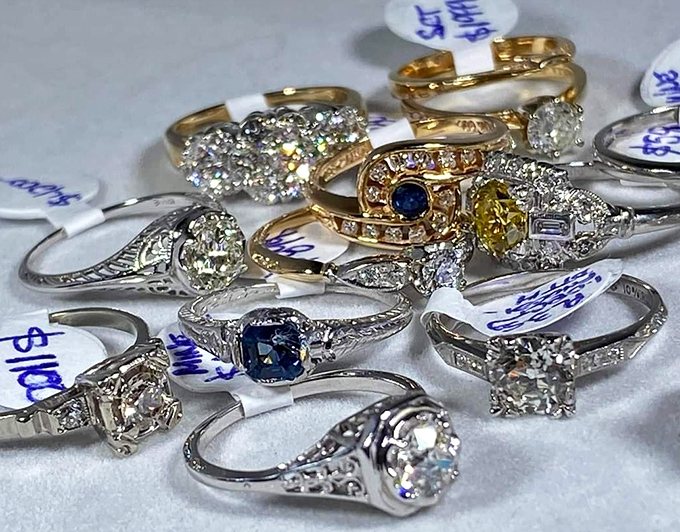 Diamond dreams and golden memories – vintage engagement rings that have witnessed love stories spanning generations await new chapters.