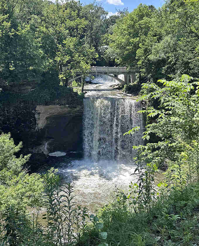 Nature's own infinity pool! Minneopa's cascading waterfall creates a mesmerizing backdrop that rivals any man-made water feature.