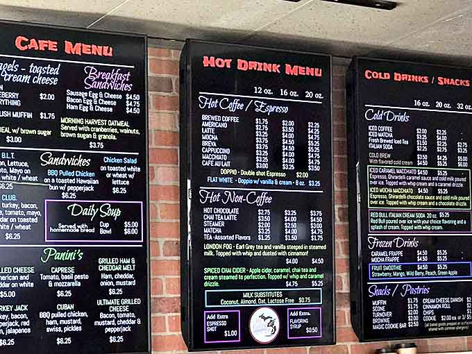 Clear, straightforward menus that tell you exactly what's available without requiring a decoder ring or culinary degree to understand.