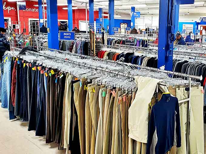 The clothing section offers a rainbow of possibilities &ndash; from everyday basics to vintage gems waiting for their second act.