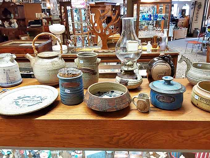 Net's Old Barn Antiques transforms a classic red barn into a treasure trove where rustic charm meets vintage collecting at its finest.