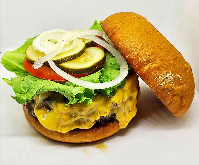 This isn't just a burger&mdash;it's a masterpiece of beef, cheese, and fresh veggies that might make you weep with joy.