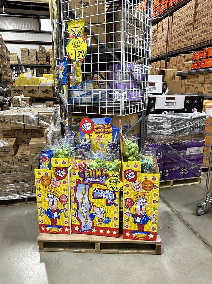 Blow Pops stacked like sugary skyscrapers, because sometimes you need a lollipop with a gum center and life's too short to choose just one flavor.