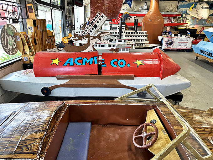 The "ACME Co." rocket looks ready for Wile E. Coyote's next misadventure. Just add water and watch the hilarity ensue&mdash;preferably from a safe, dry distance.