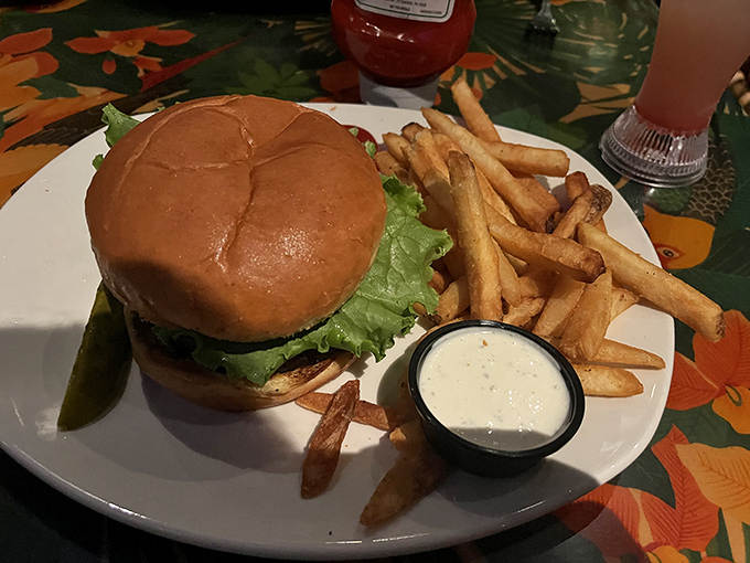 This isn't just any burger and fries; it's survival food for intrepid mall explorers who've worked up an appetite battling through retail jungles.