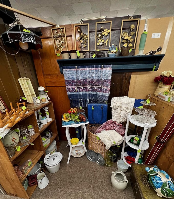 Grandma's living room or vintage treasure trove? This cozy nook showcases how yesterday's household items become today's sought-after collectibles.