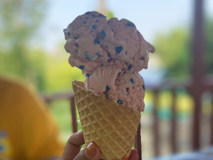 Cookie dough ice cream that's more "cookie" than "dough" – the kind of generous scooping that makes you feel like you've won the lottery.