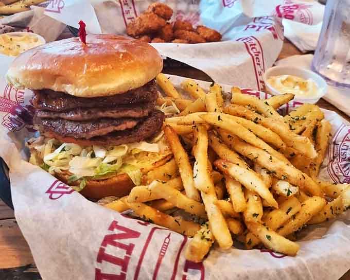 This isn't just a meal, it's a declaration of independence from boring lunches everywhere, alongside fries that deserve their own fan club.