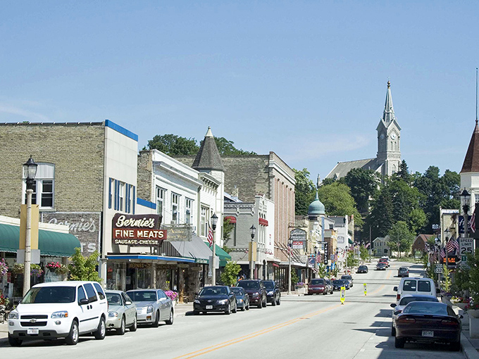 Port Washington's charming main street invites exploration with its locally-owned shops and restaurants housed in beautifully preserved buildings.