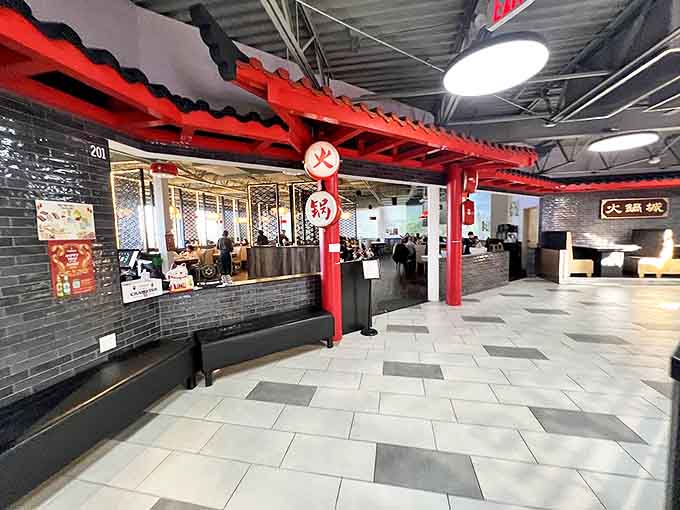 Hot Pot City's elegant dining space invites guests to gather around bubbling cauldrons of fragrant broth &ndash; communal dining at its most delicious.