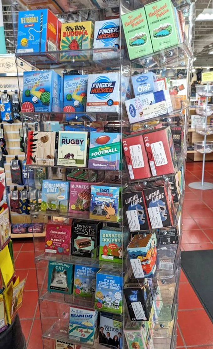 Interior Novelty Game Display: Nostalgia in tiny packages &ndash; finger hockey, desktop bocce, and quirky magnets that make perfect gifts for the impossible-to-shop-for friend.